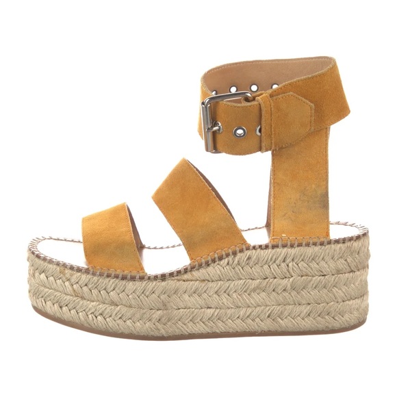 rag & bone | Shoes | Rag Bone Yellow Espadrille Wedge Sandels Size ...